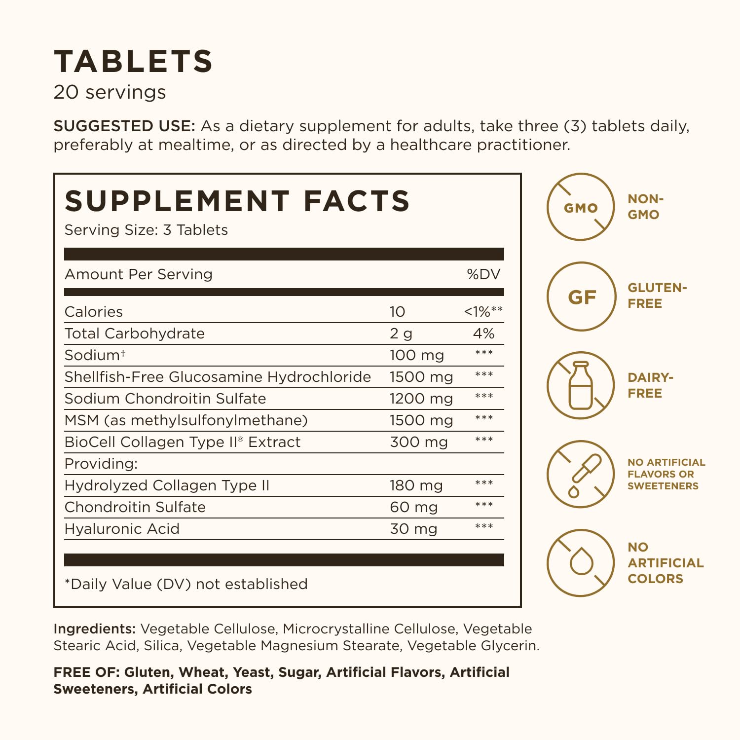 high potency glucosamine chondroitin tablets
