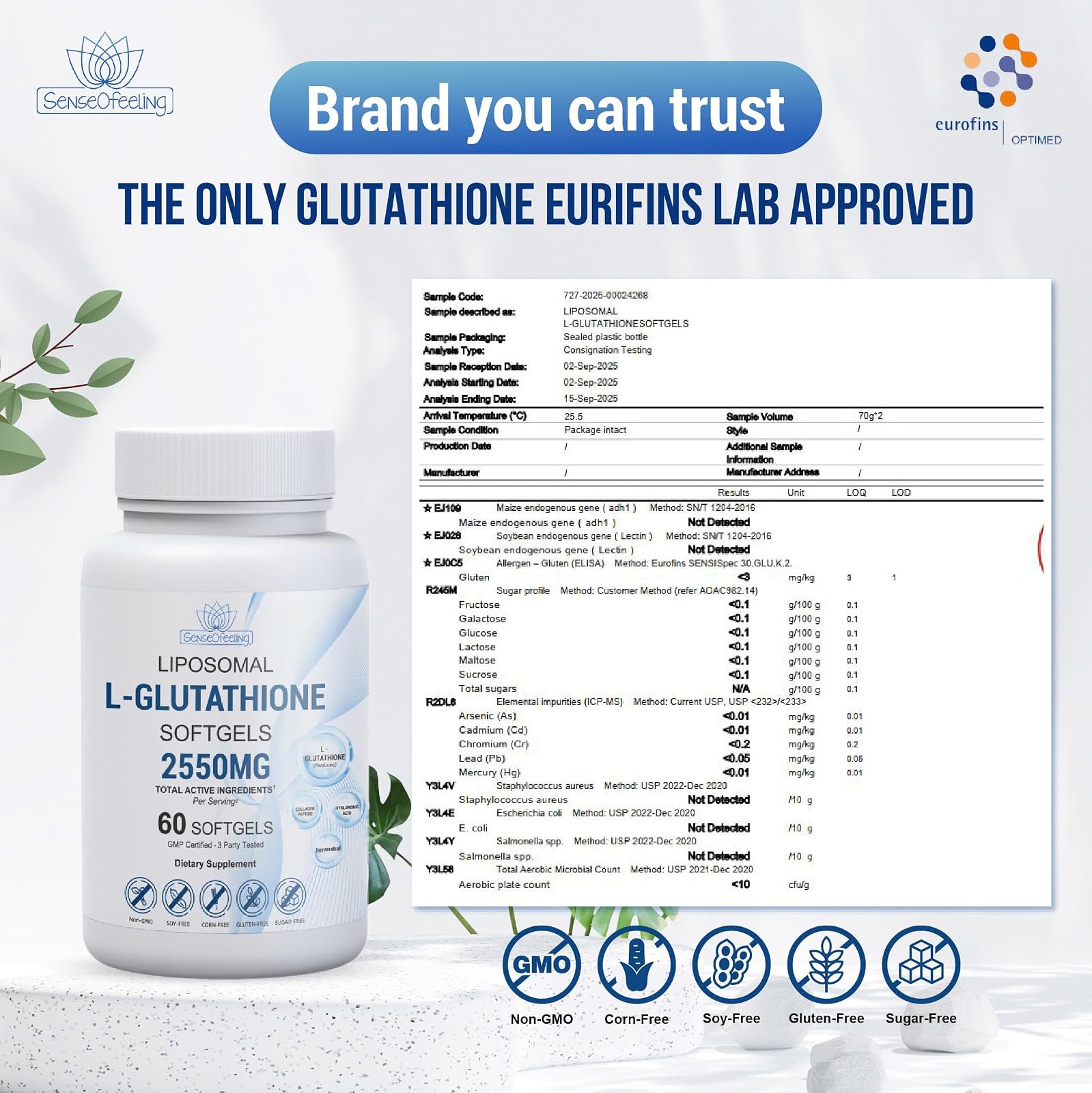 High potency glutathione 2550 mg
