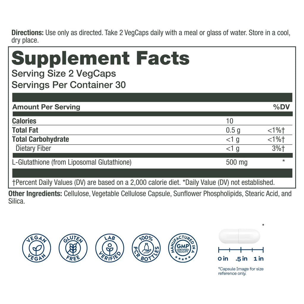High potency glutathione capsules