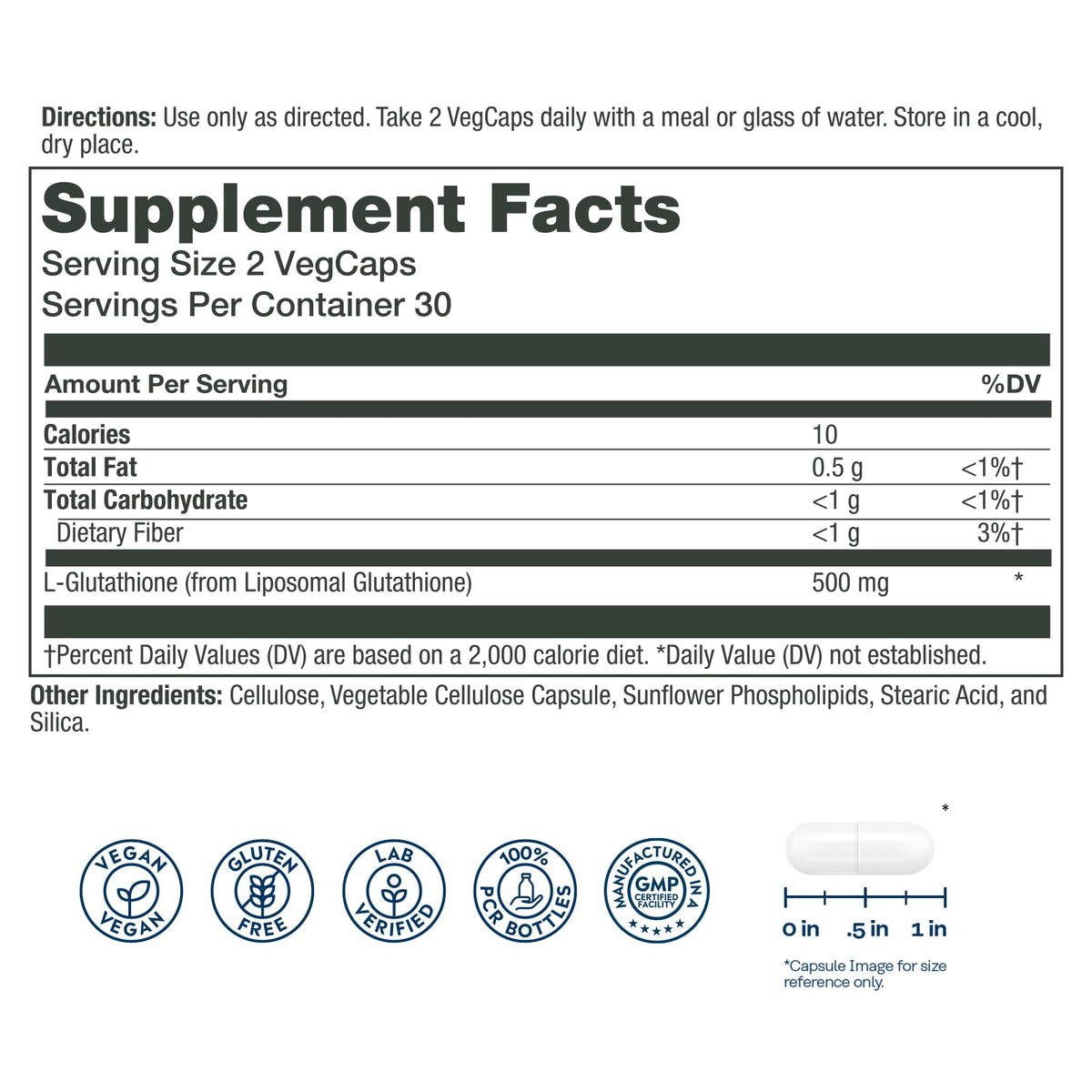 High potency glutathione capsules