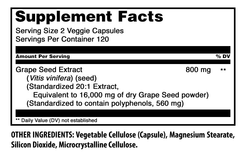 High potency grape seed supplement