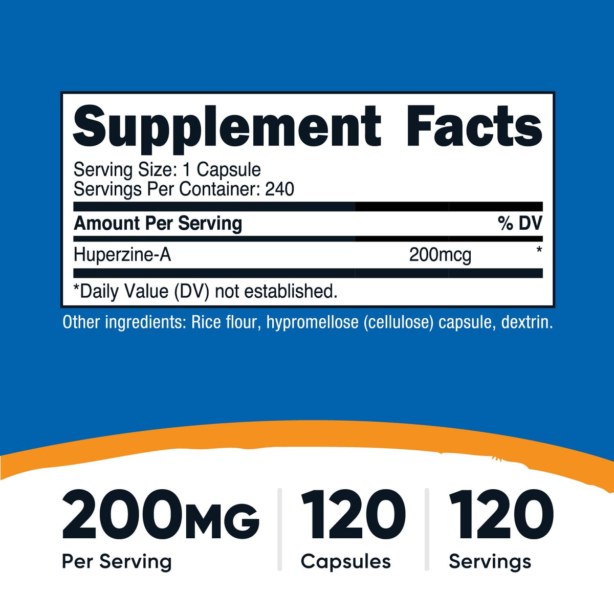 High potency Huperzine A 200 mcg supplement