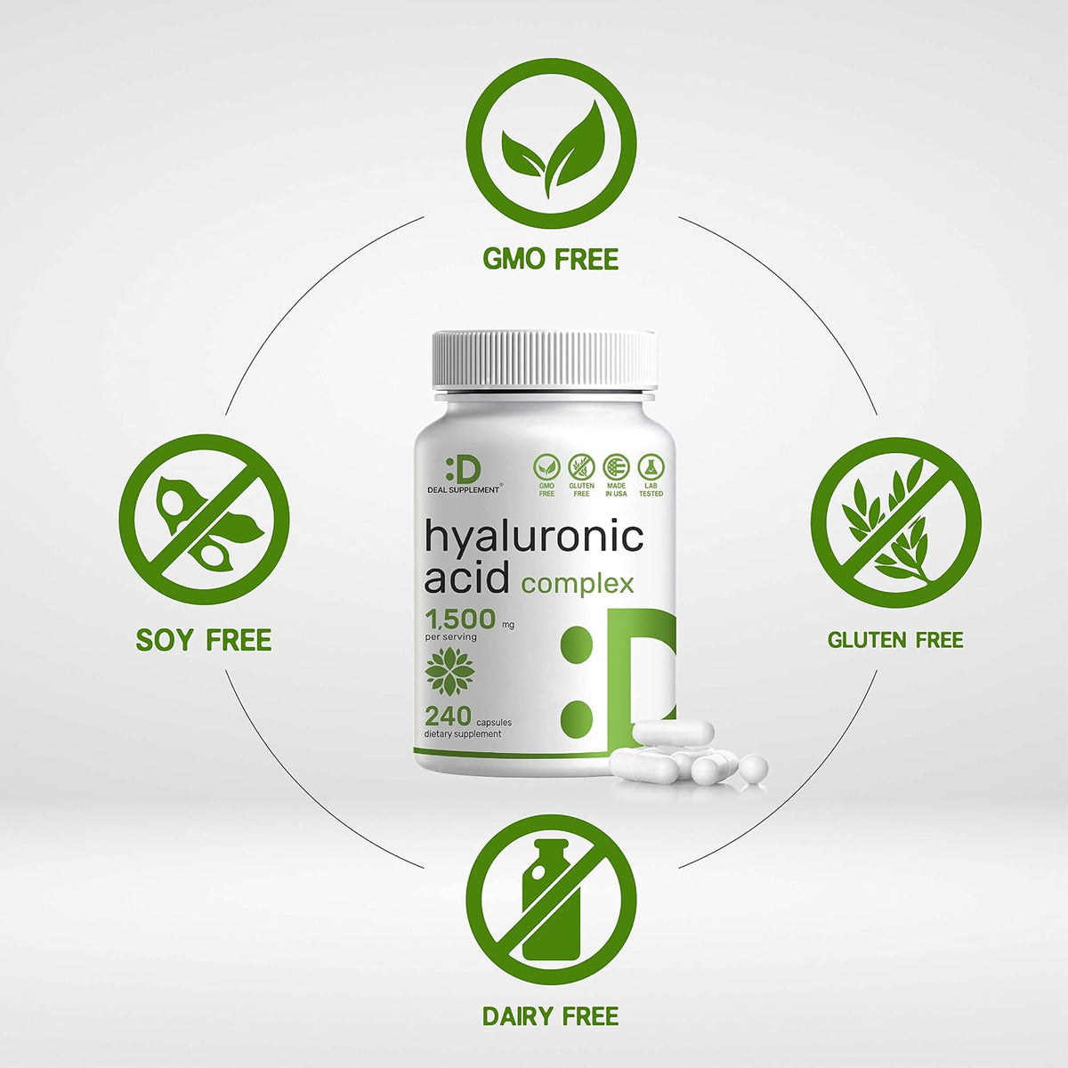 High potency hyaluronic acid capsules