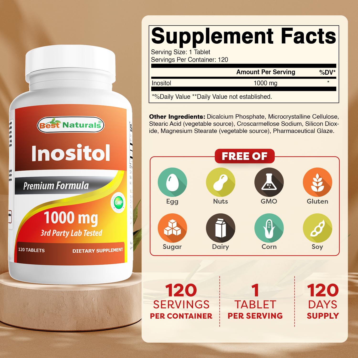 high potency inositol 1000 mg tablets