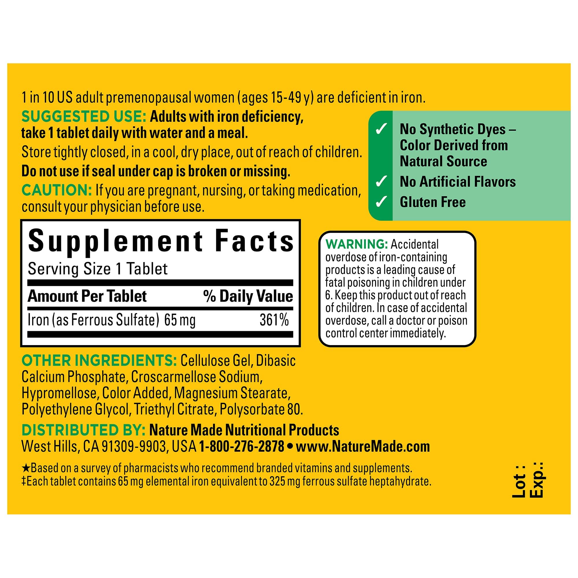 High potency iron dietary supplement