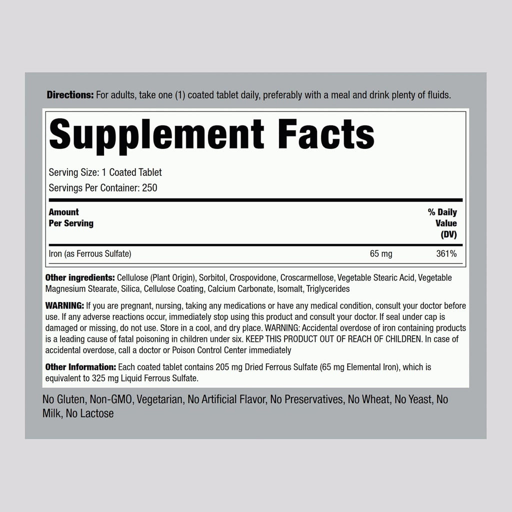 high potency iron ferrous sulfate tablets