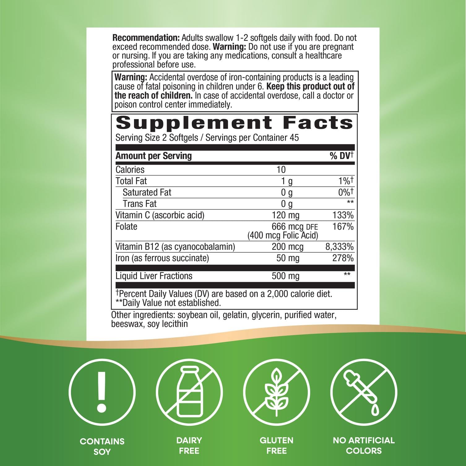 High potency iron supplement Canada