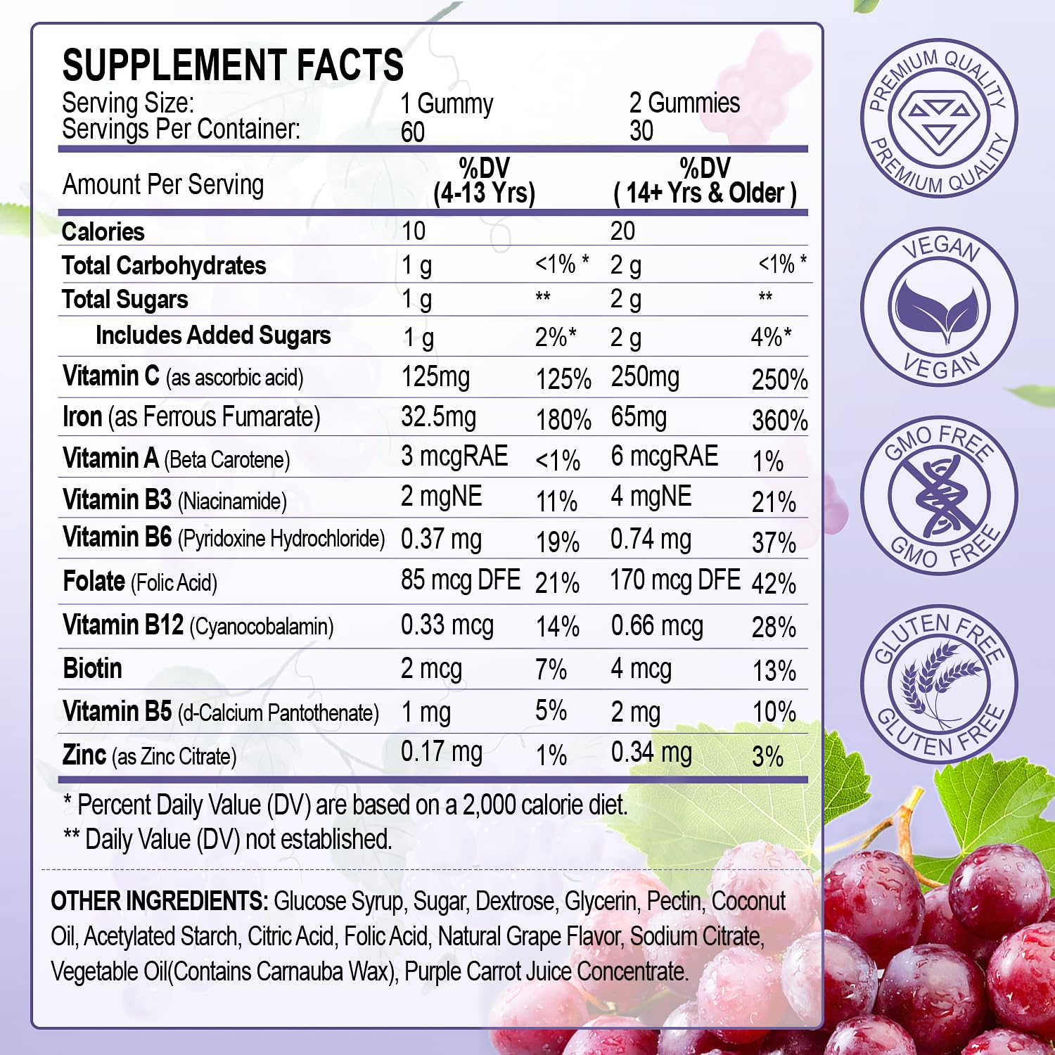 High potency iron with vitamin C
