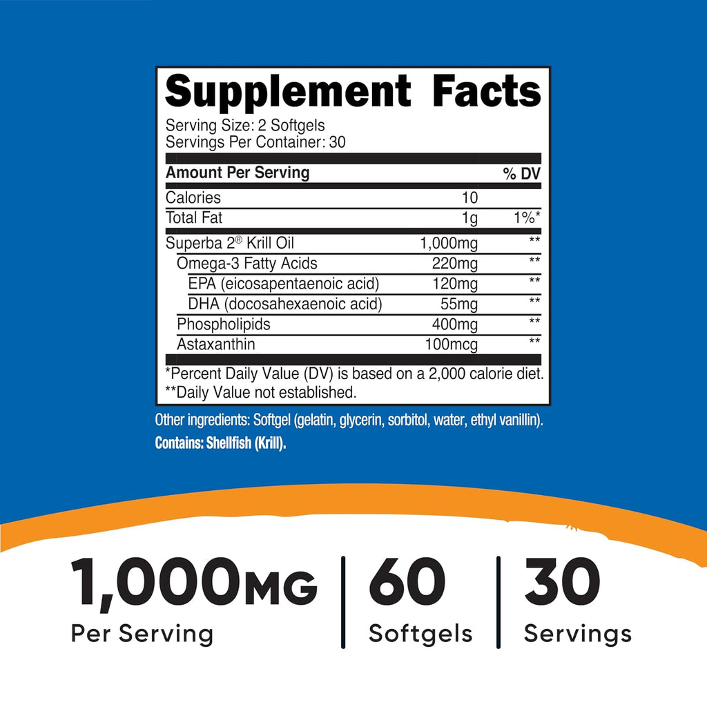 High potency krill oil 1000 mg supplement