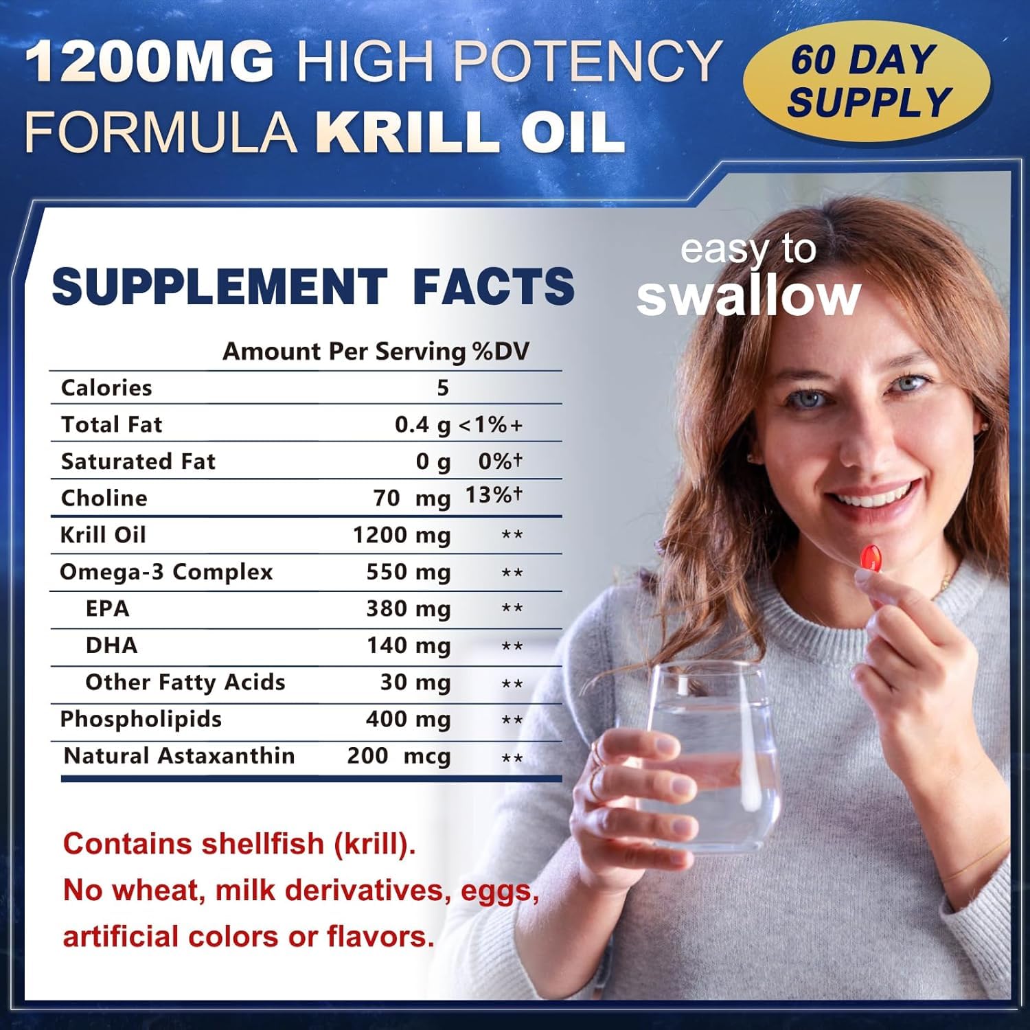 high potency krill oil 1200 mg supplement
