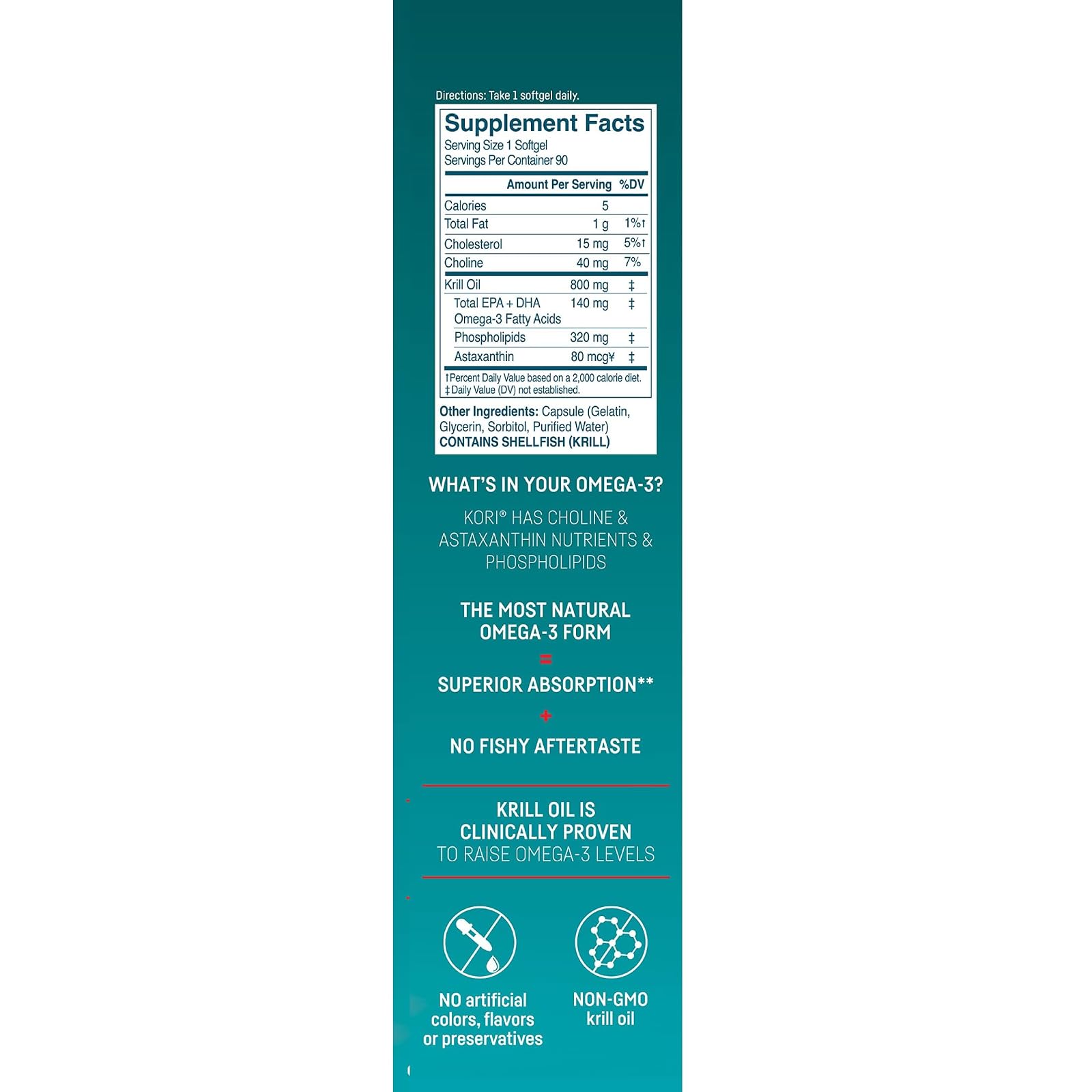 High potency krill oil 800 mg