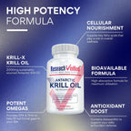 High potency krill oil softgels