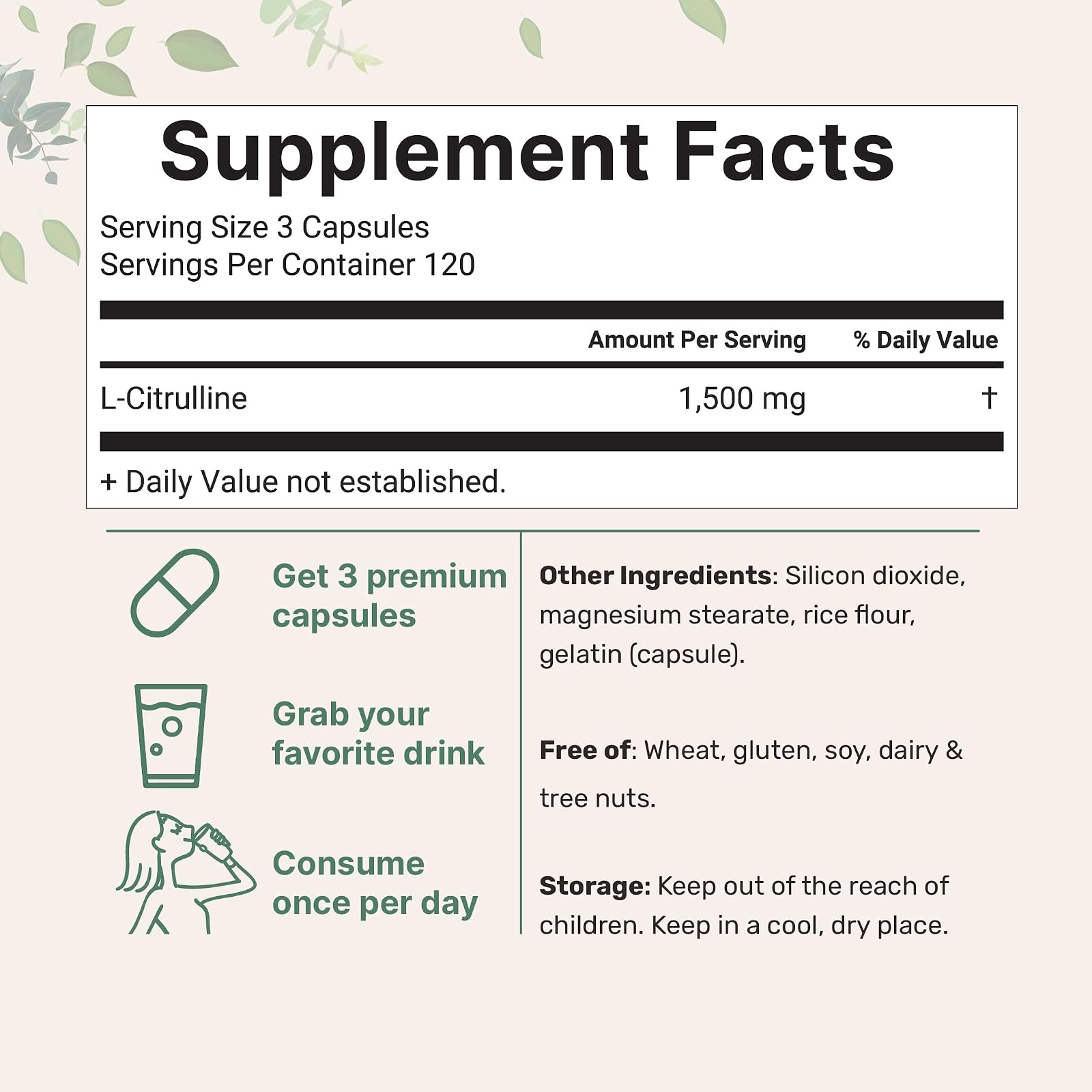 high potency L Citrulline 1500 mg