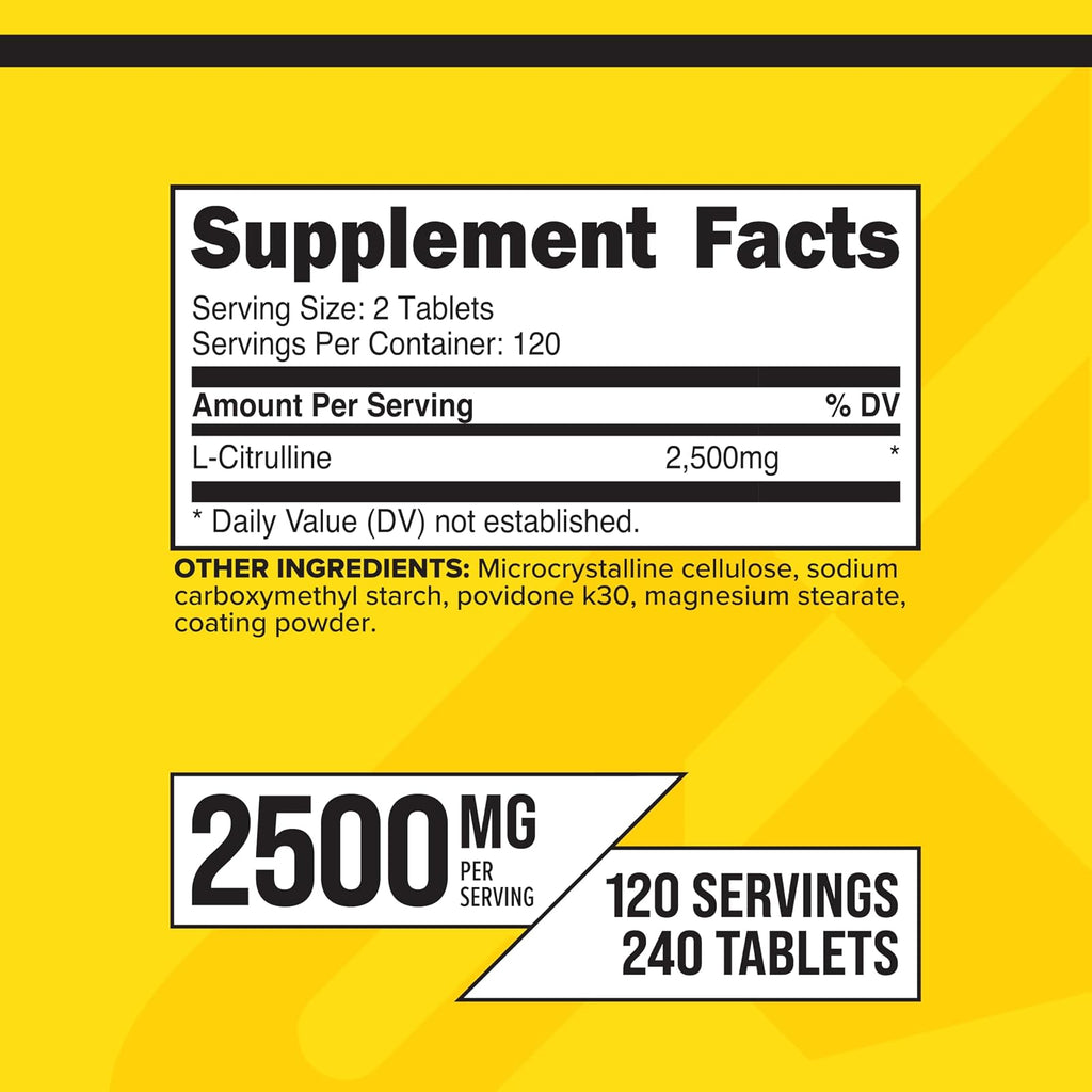 high potency L-Citrulline 2500 mg tablets