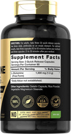 High potency l-glutamine capsules