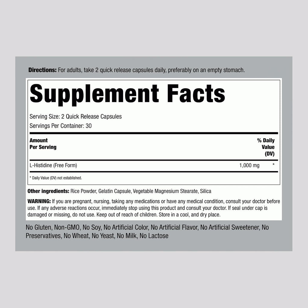 High potency L-Histidine supplement