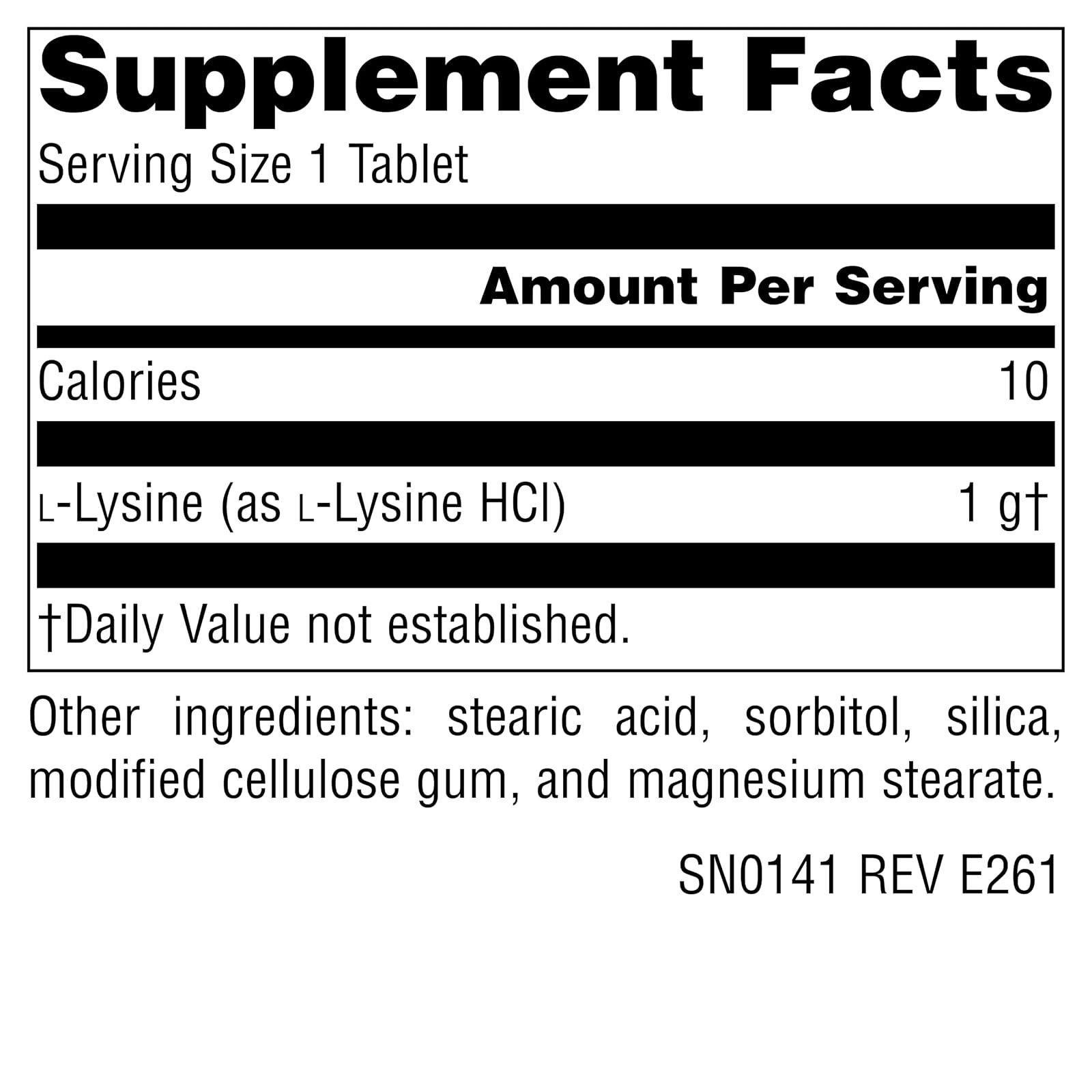 High potency L-Lysine 1000 mg supplement