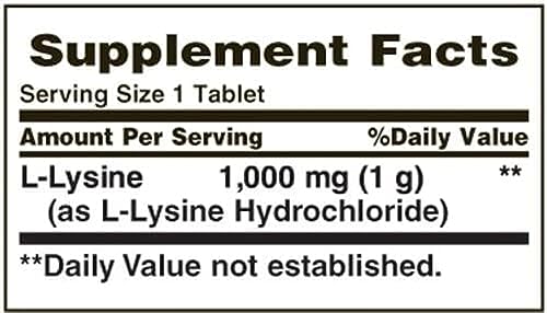 high potency l-lysine 1000 mg tablets