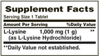high potency l-lysine 1000 mg tablets