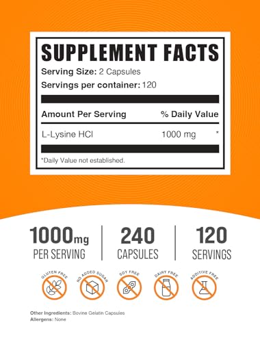 high potency l-lysine hcl supplement