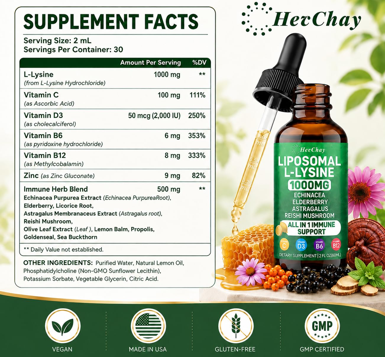 high potency l-lysine supplement liquid