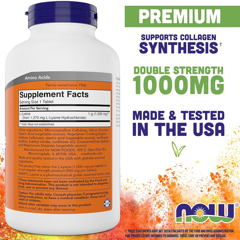 high potency l-lysine tablets 1000 mg