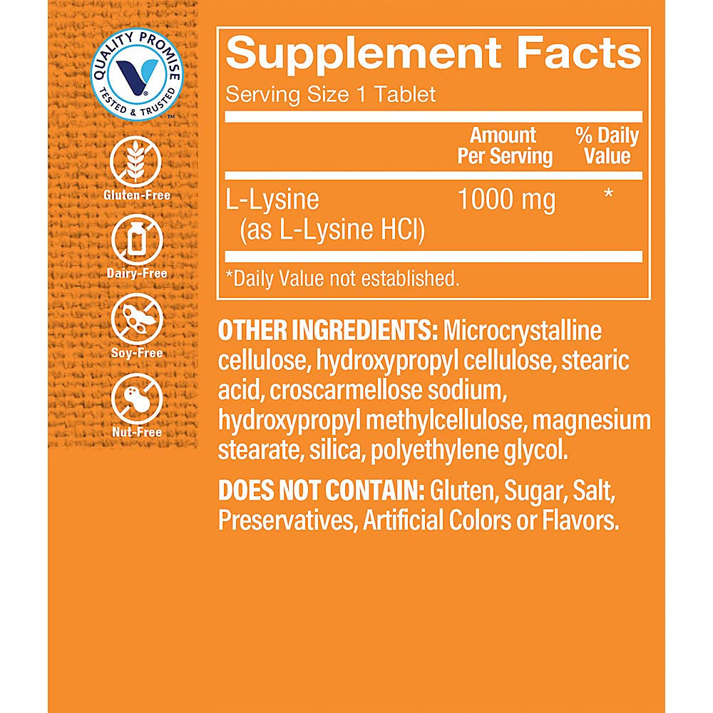 High potency L-Lysine tablets for health