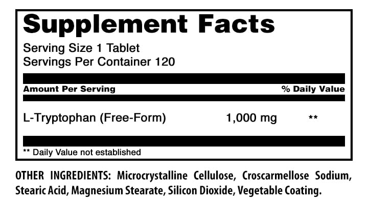 High potency L-Tryptophan tablets