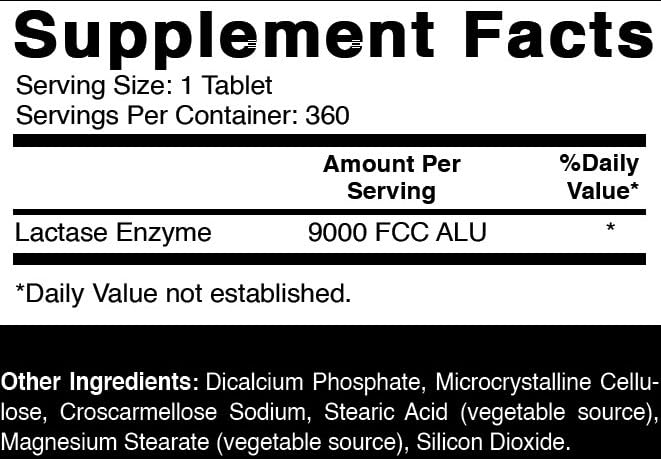 high potency lactase enzyme tablets