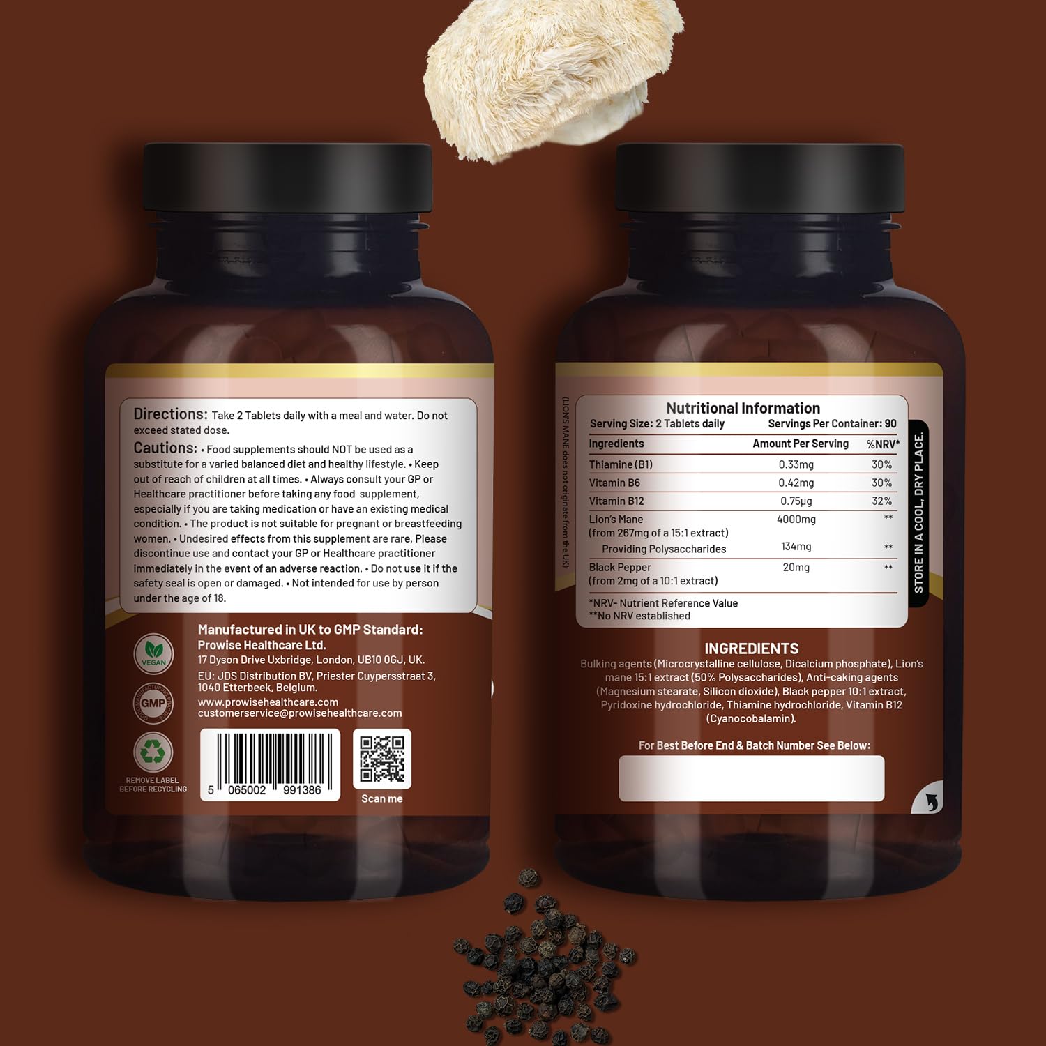 High potency Lions Mane mushrooms