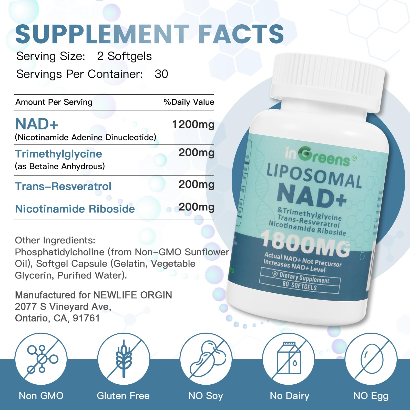 high potency Liposomal NAD+ vitamin B complex