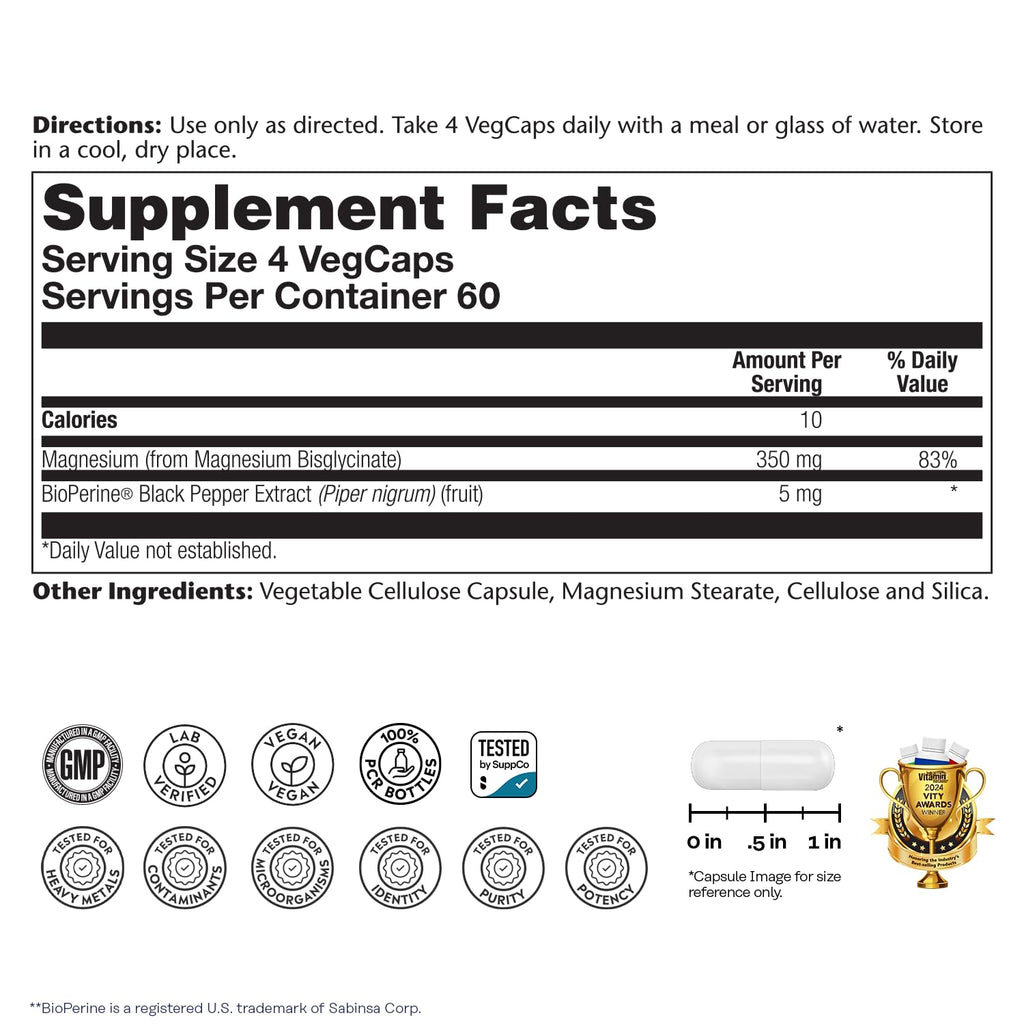 high potency magnesium bisglycinate capsules