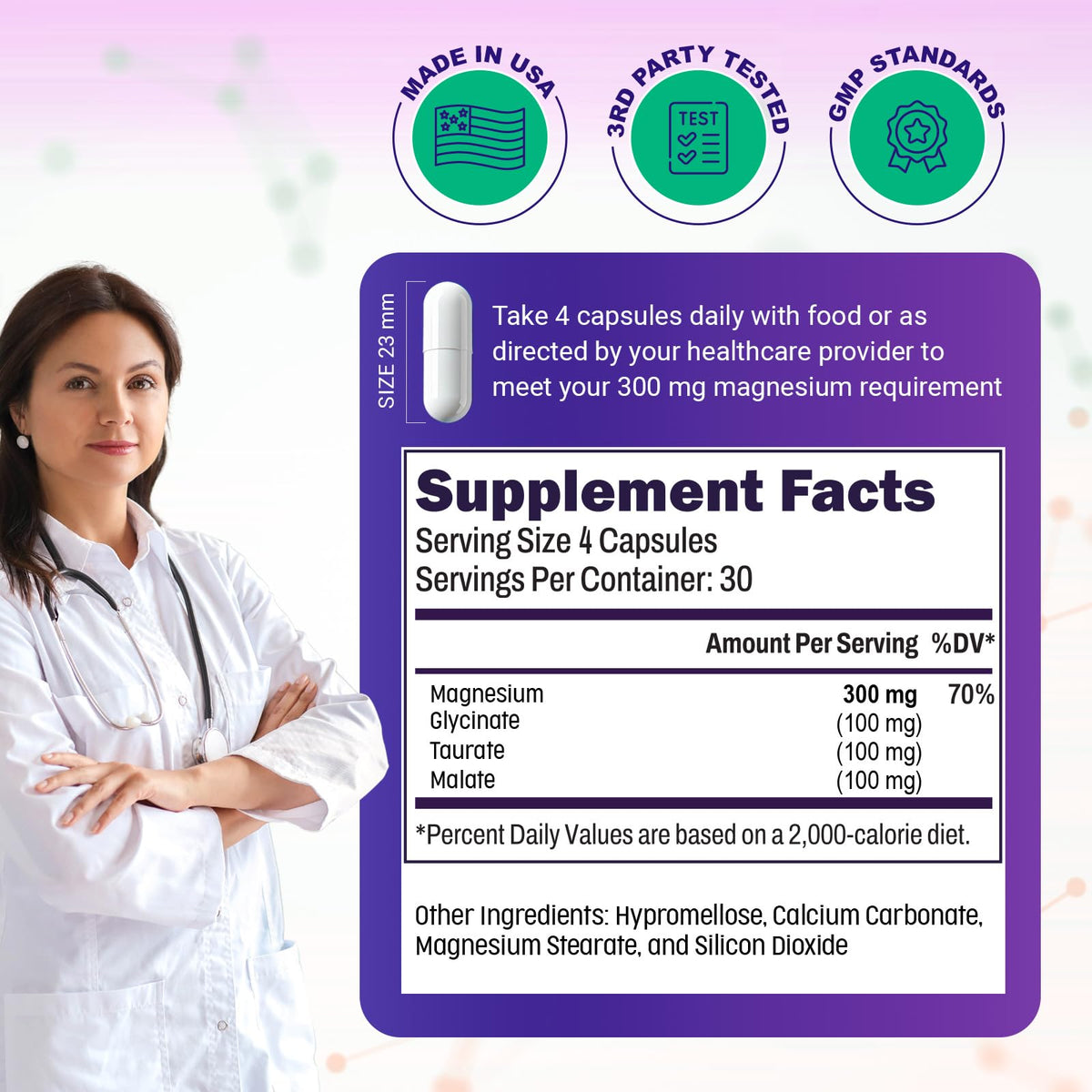 High potency magnesium bisglycinate formula