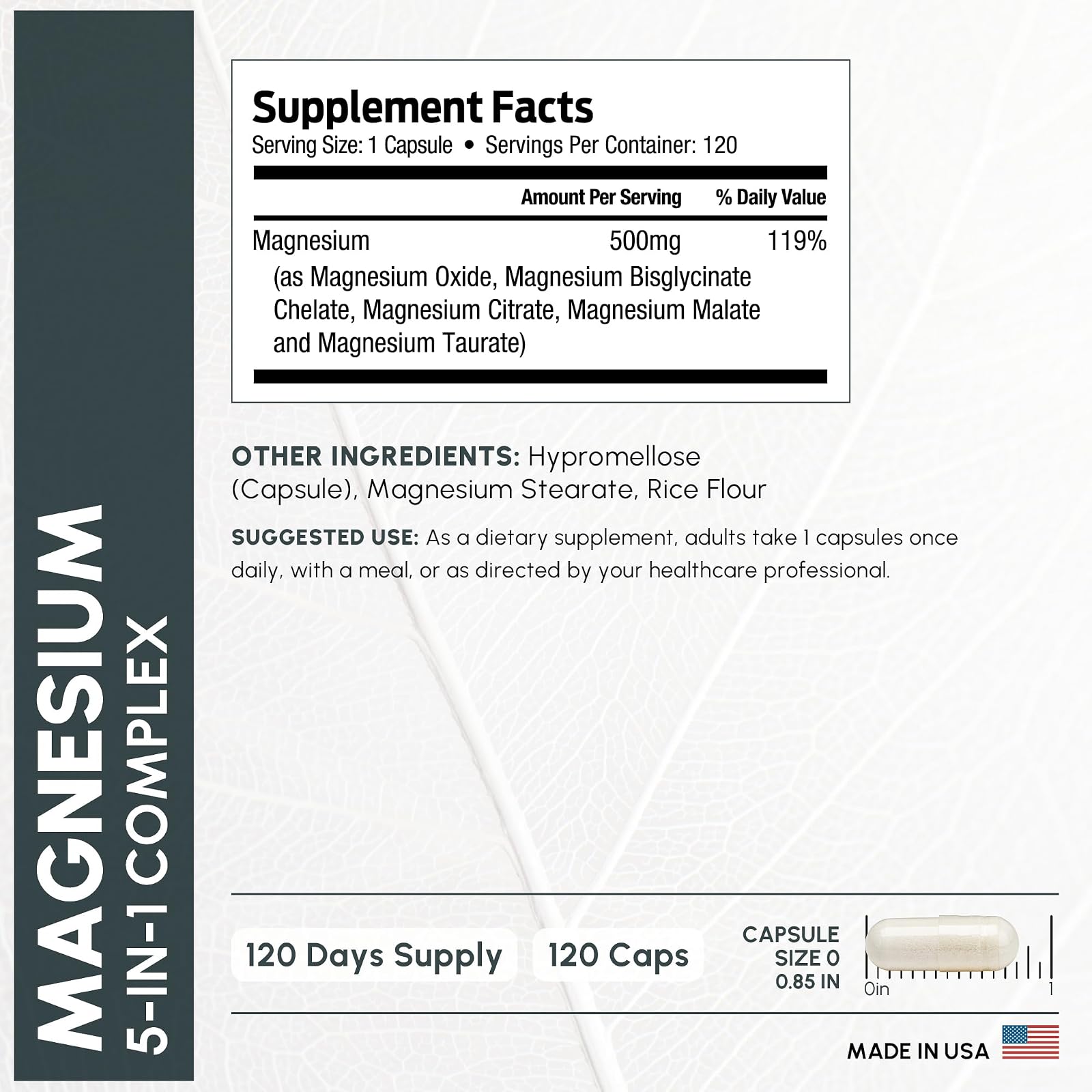 High potency magnesium bisglycinate formula