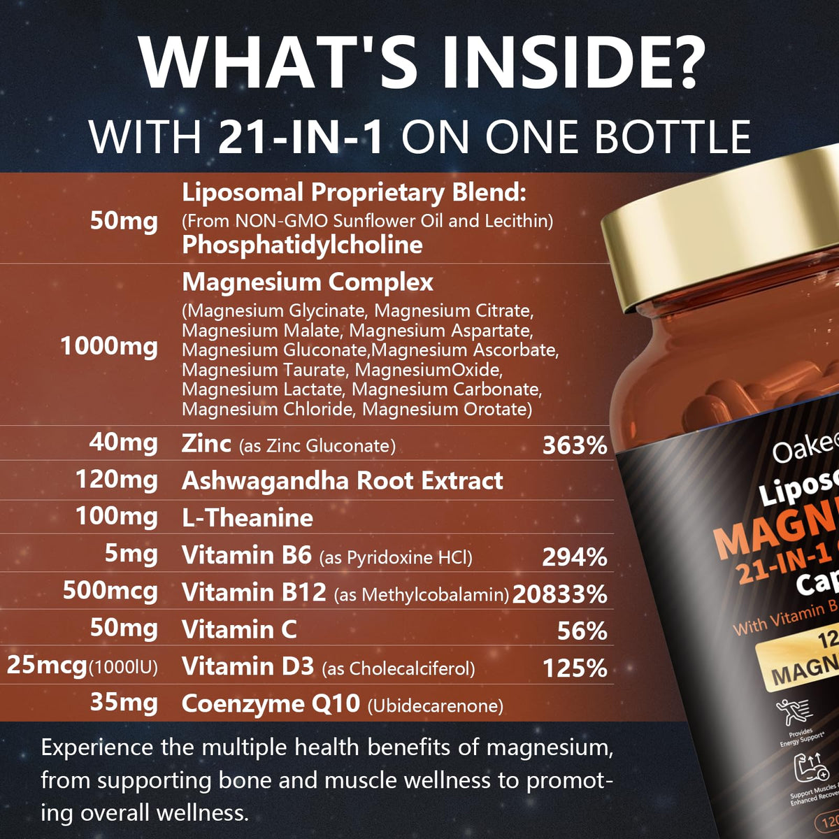High potency magnesium capsules for sleep