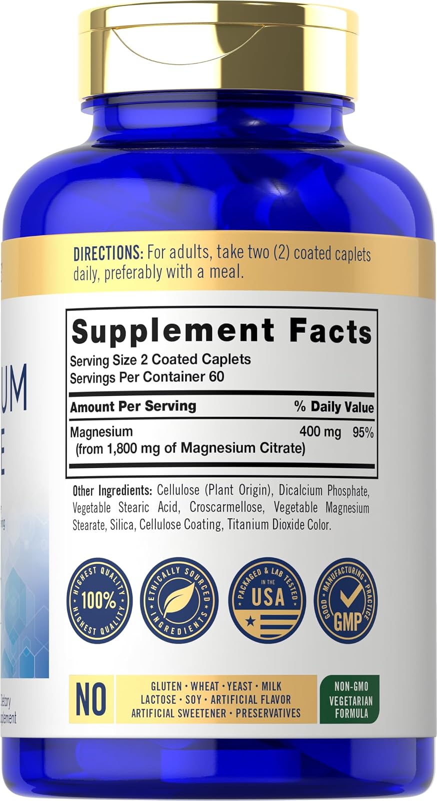 high potency magnesium citrate caplets