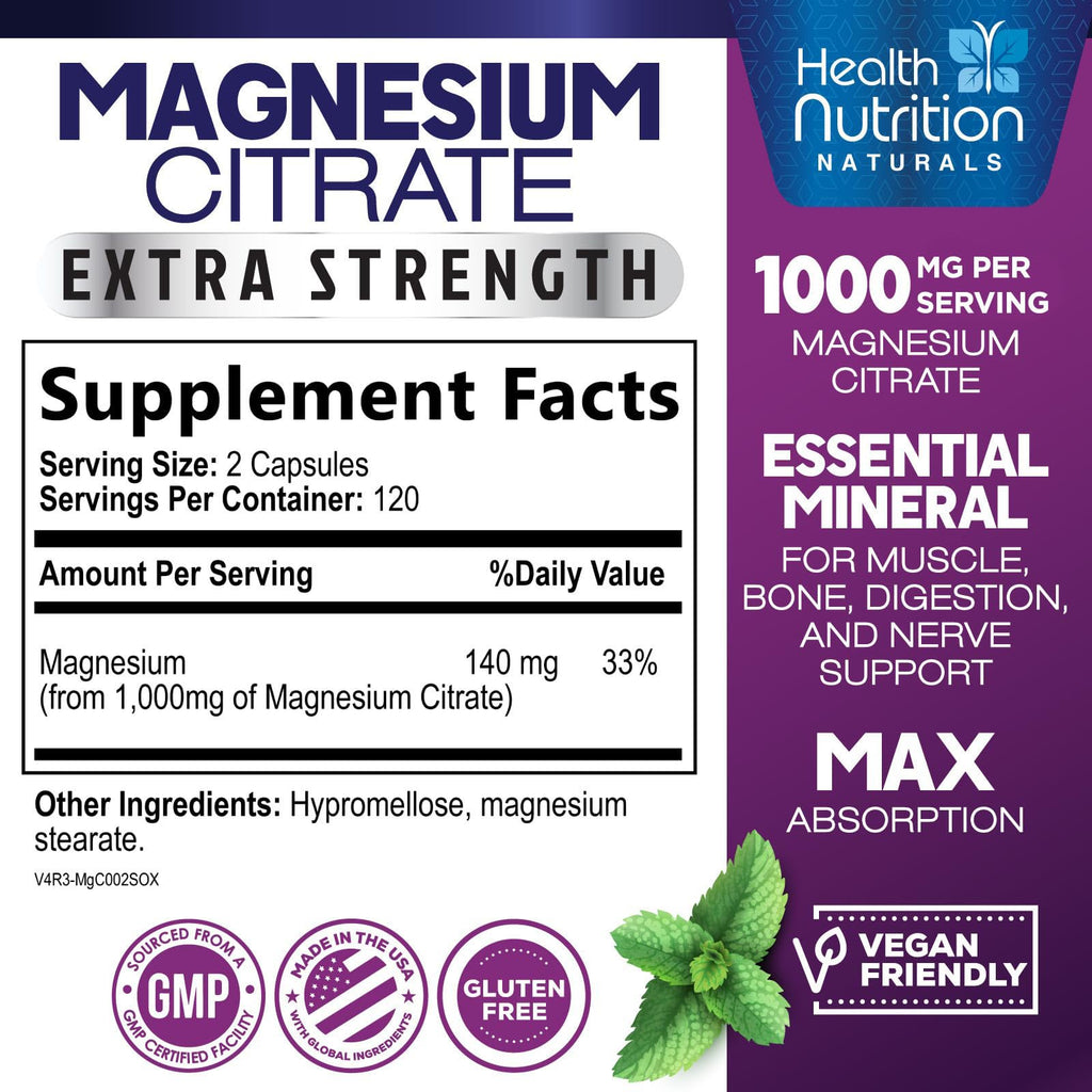 high potency magnesium citrate capsules