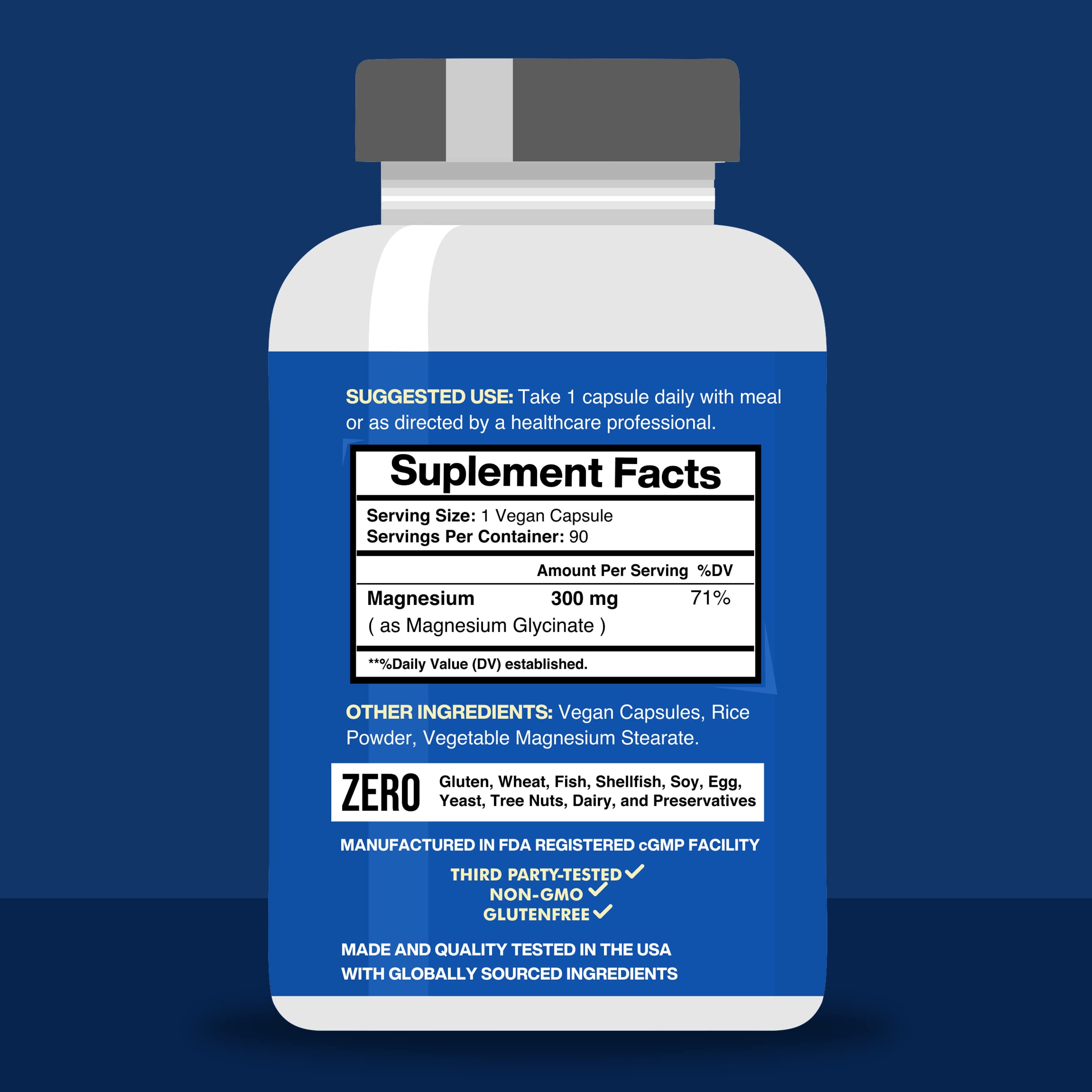 High potency magnesium glycinate 300mg