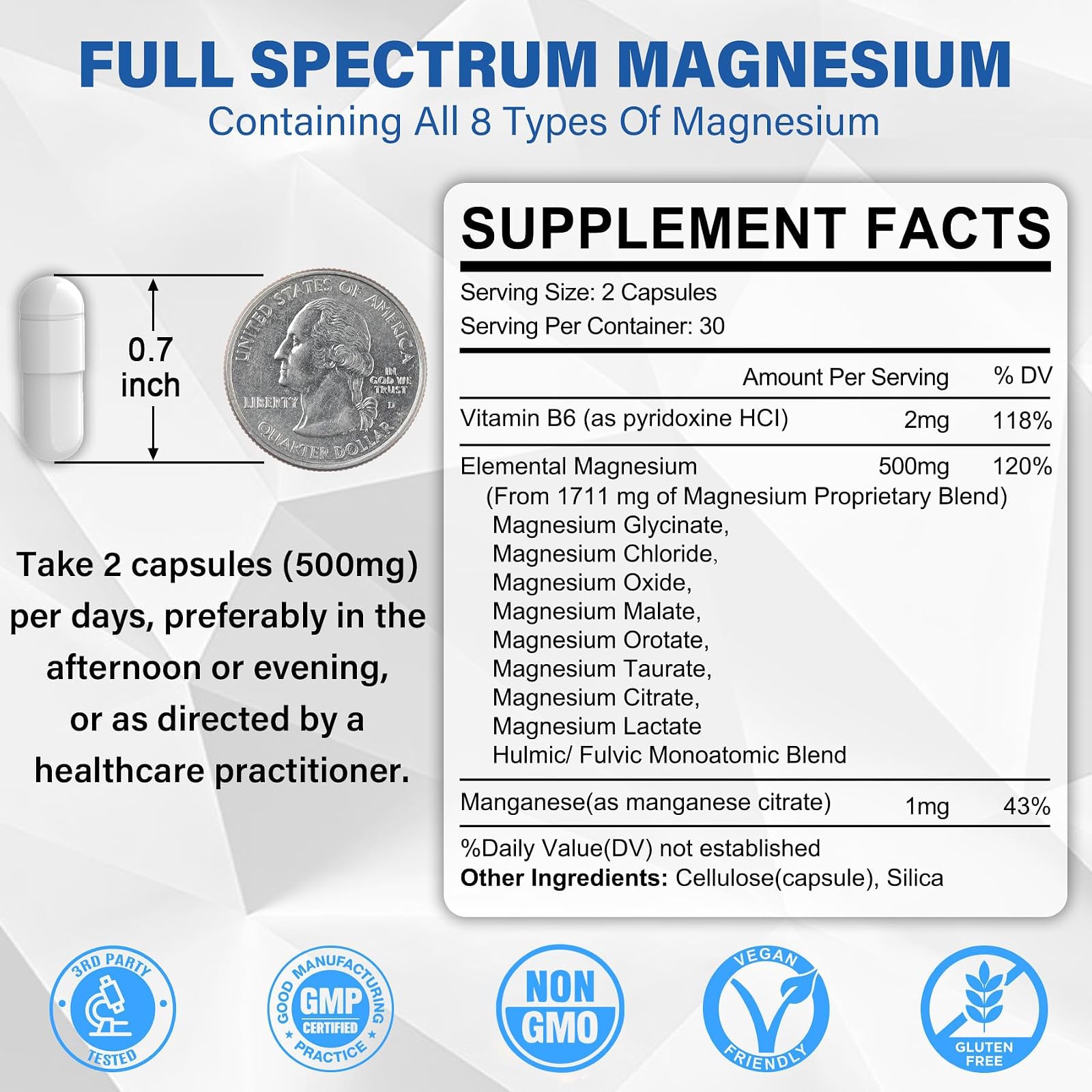 high potency magnesium glycinate capsules