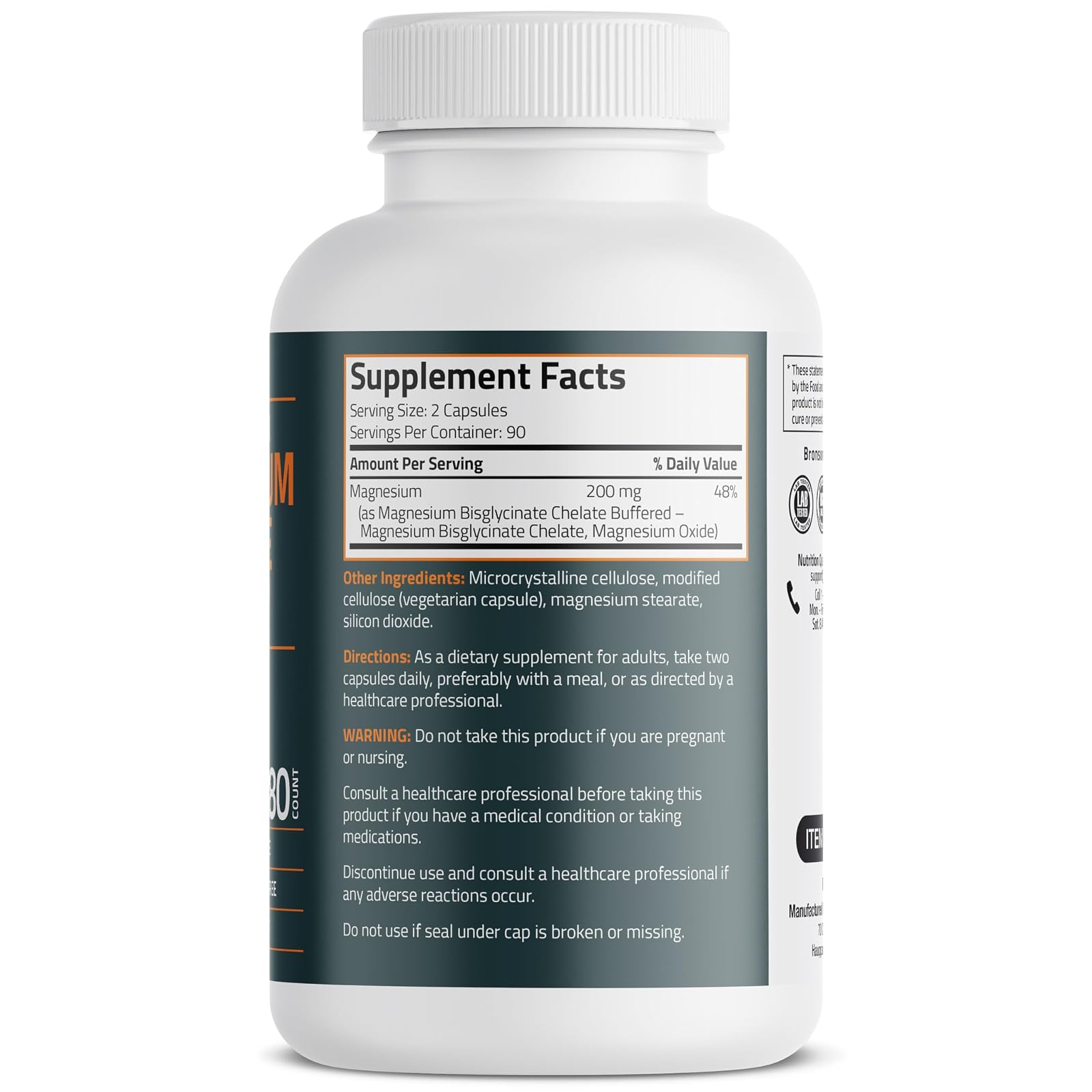 High potency magnesium glycinate capsules