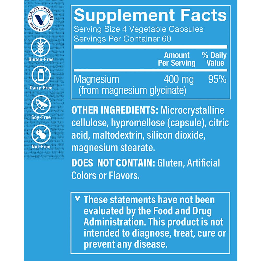 High potency magnesium glycinate capsules