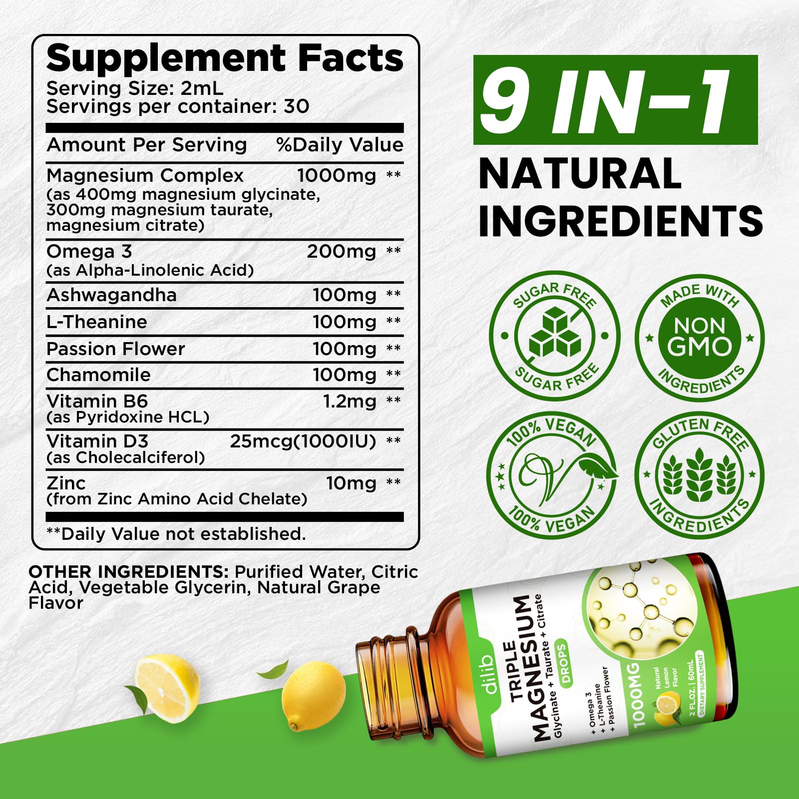 High potency magnesium glycinate formula