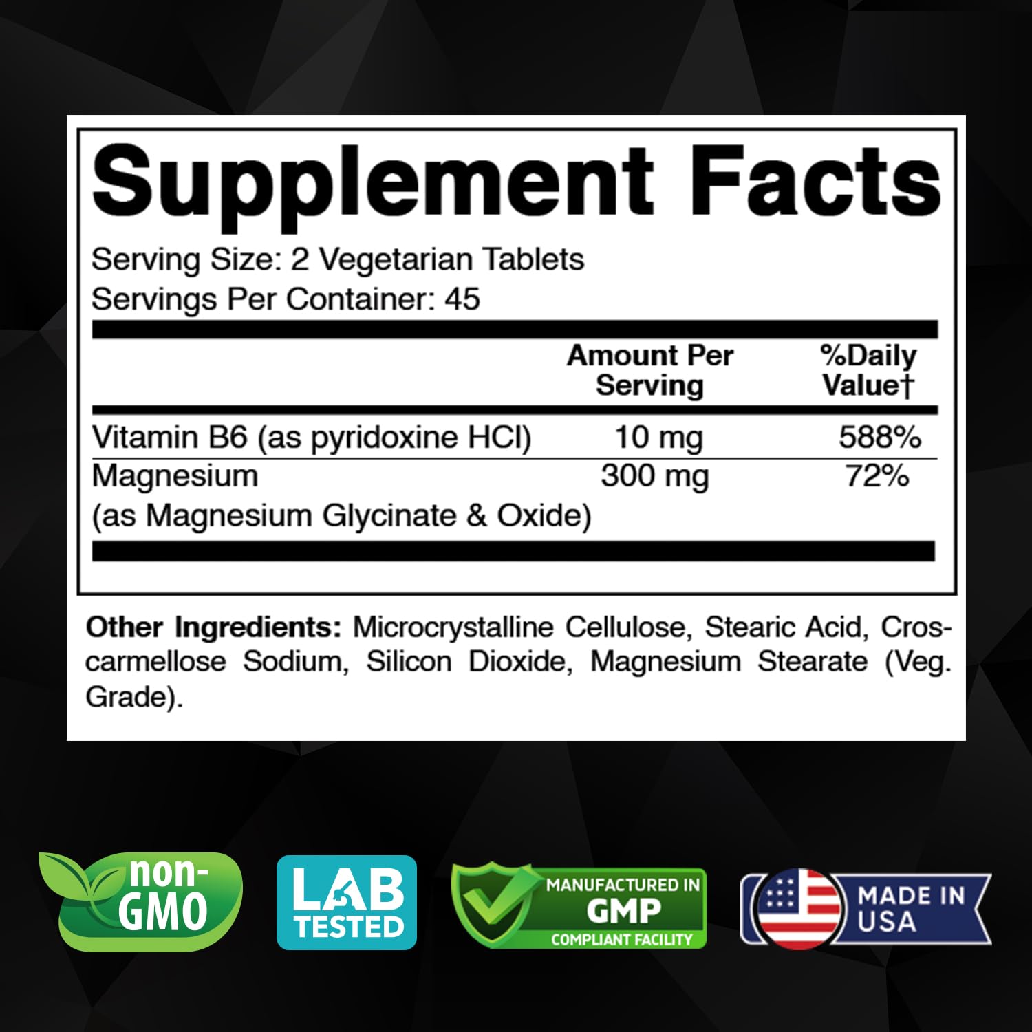 High potency magnesium glycinate tablets