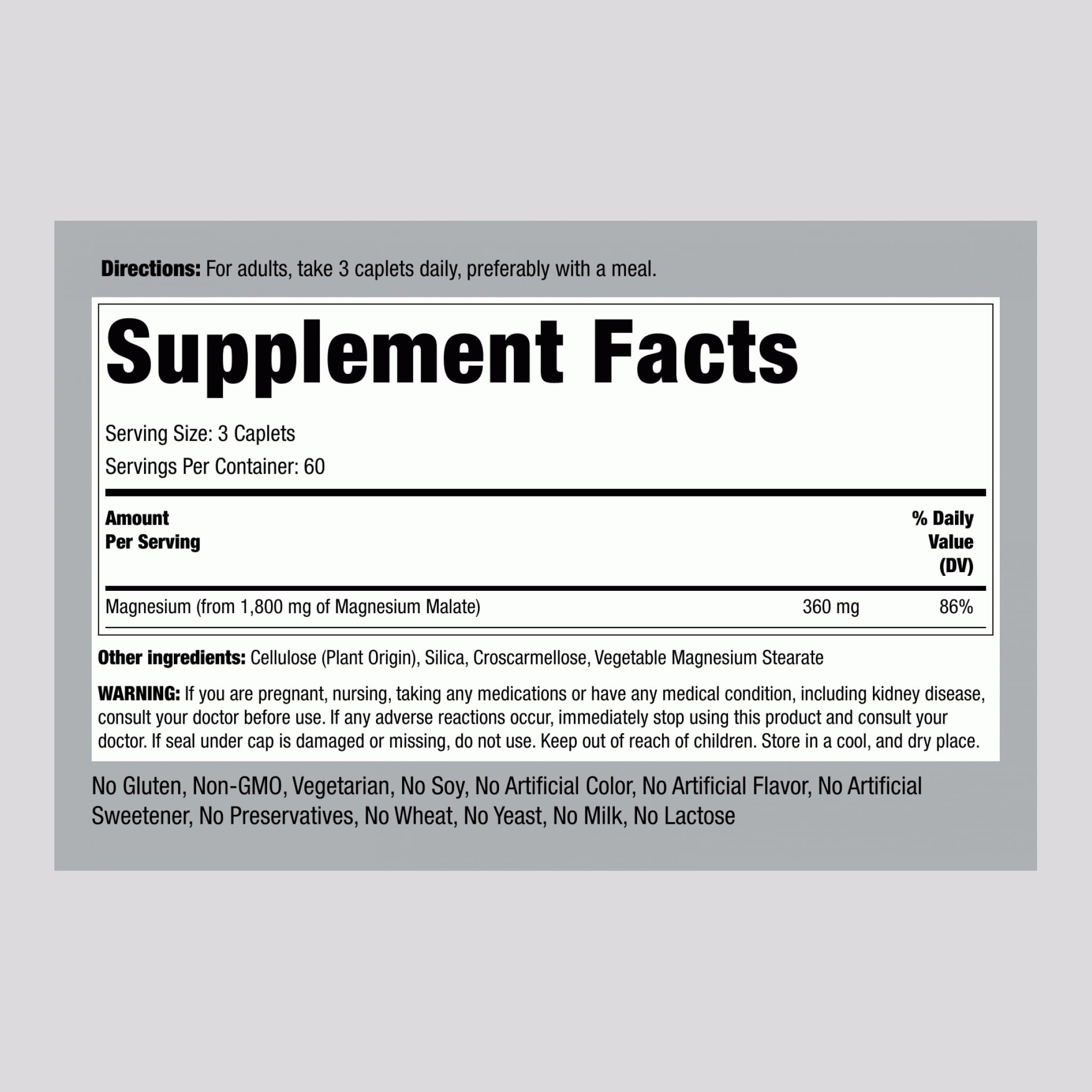 high potency magnesium malate 1800 mg