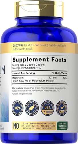 High potency magnesium malate caplets