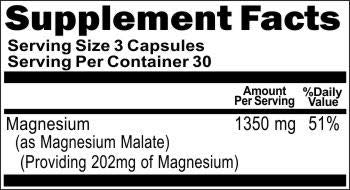 High potency Magnesium Malate capsules