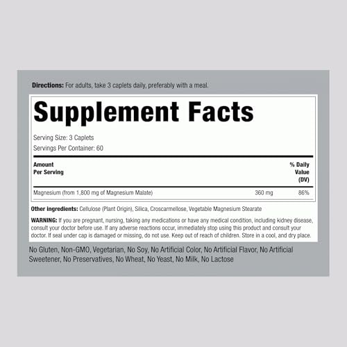 High potency magnesium malate supplement