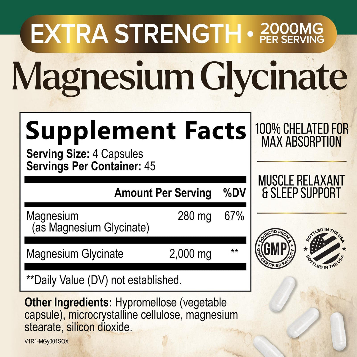 High potency magnesium supplement 2000 mg