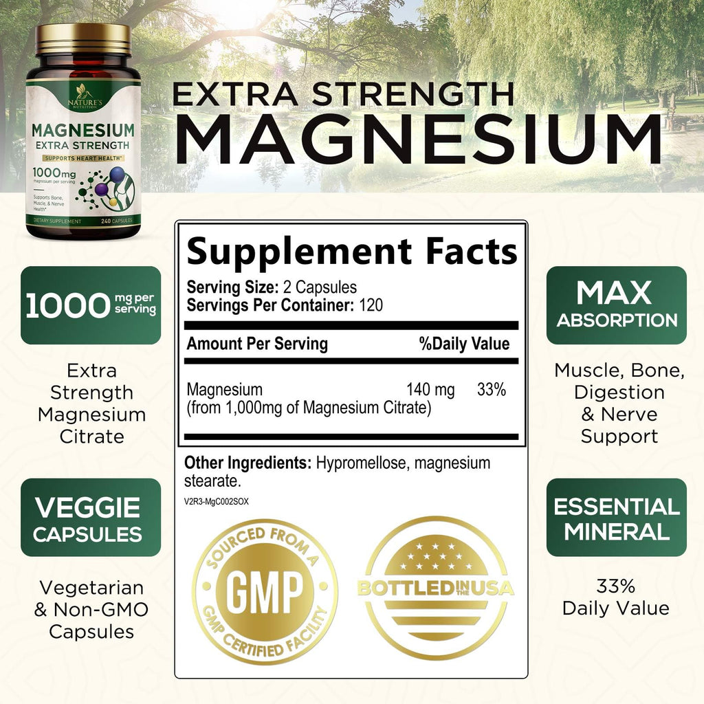 High potency magnesium supplement capsules
