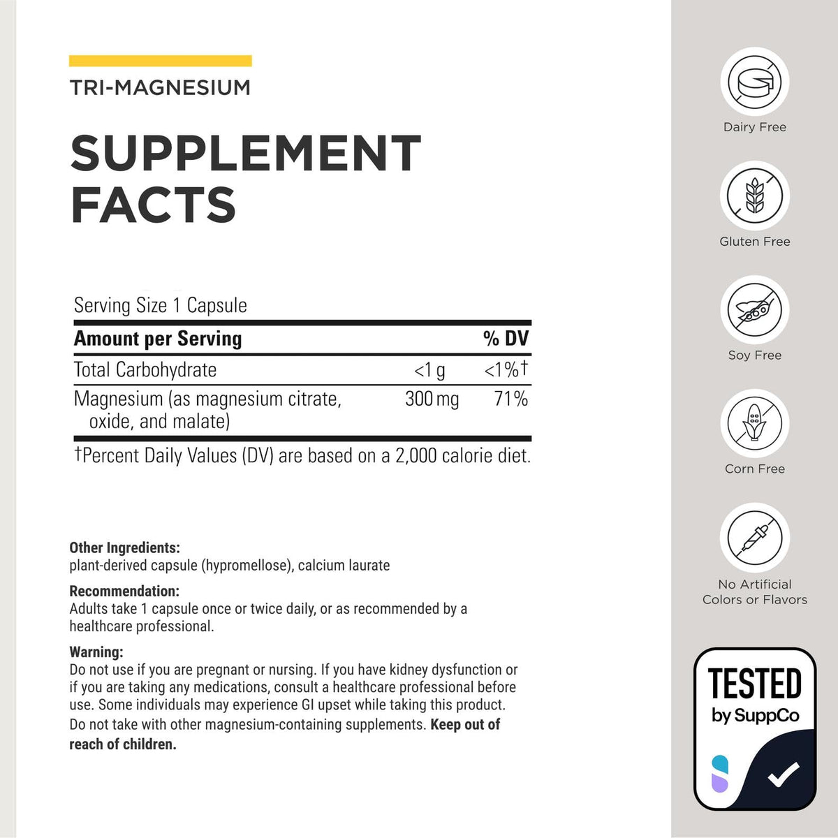 High potency magnesium supplement